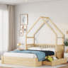 Lark Manor Lit plateforme en bois avec garde-corps et 2 tiroirs Wood House - Wayfair Canada